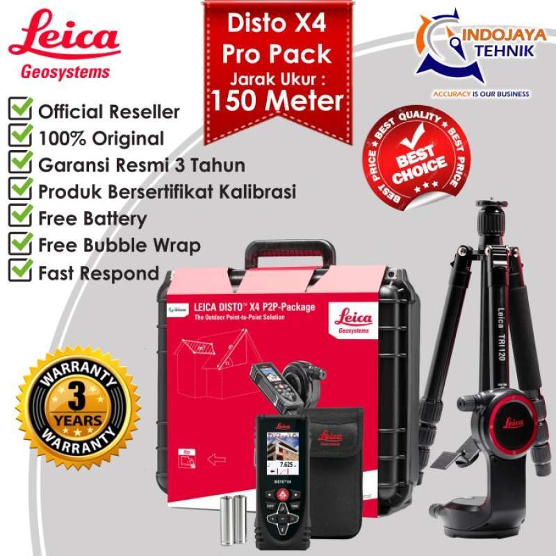Jual Leica Laser Distance Meter / Disto X4 Pro Pack (150 Meter Range ...
