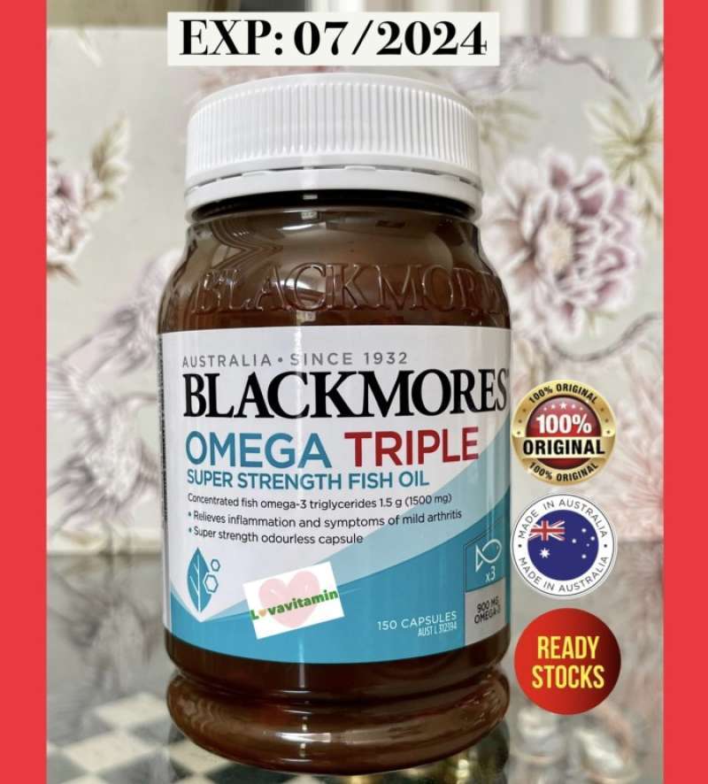 Promo Blackmores Omega Triple Super Strength Concentrated Fish Oil 150 ...