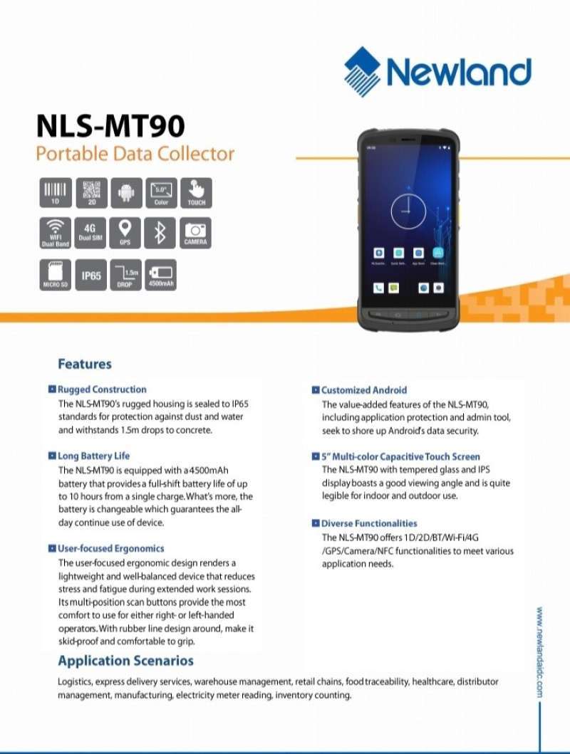 Jual Mobile Scanner Barcode Portable Newland Nls-mt90 - Mt 90 Di Seller Pt. First Hitech ...