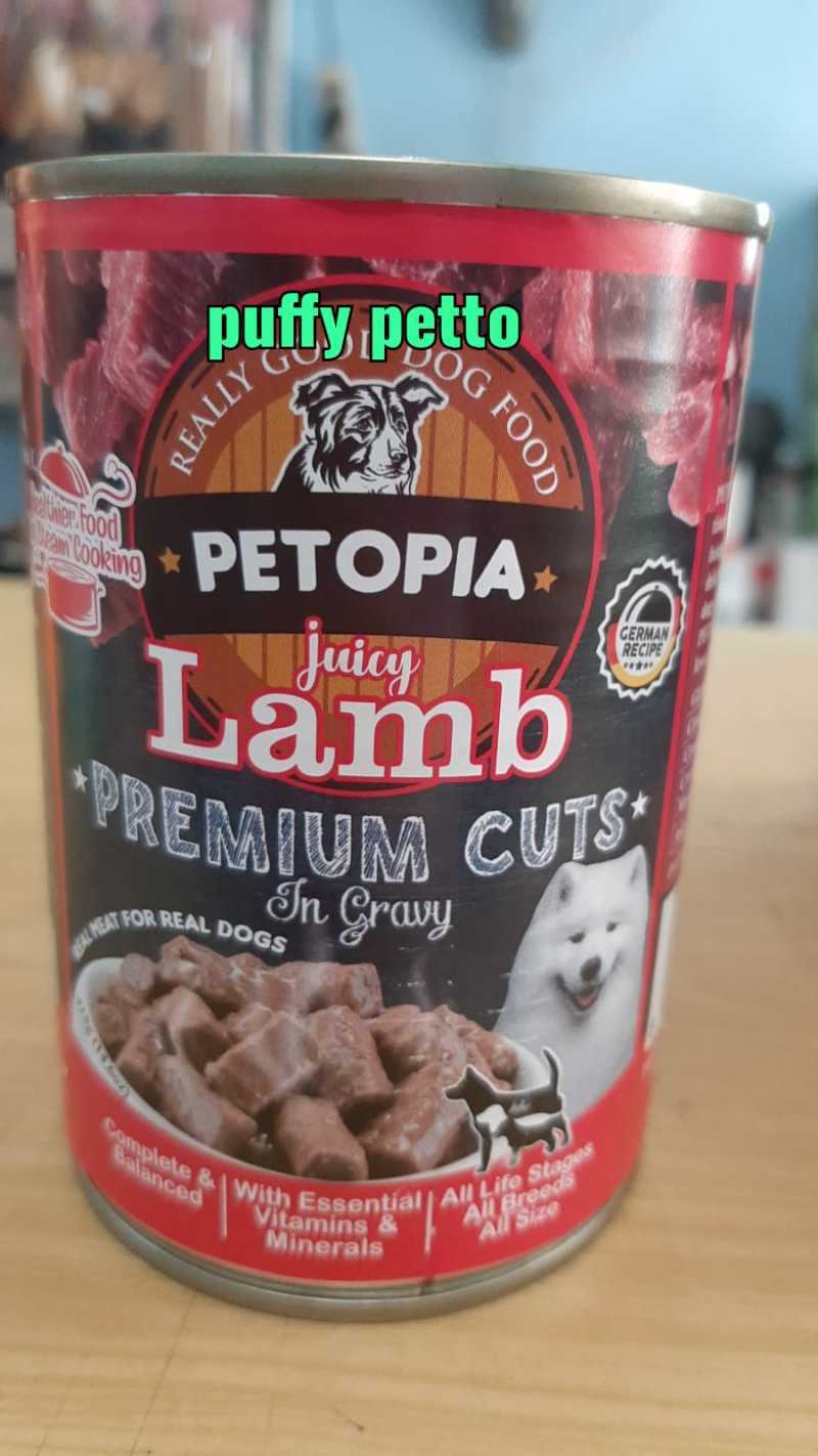 Jual Puffy Petto Petopia Premium Cuts Can 415gr Dog Food Makanan Kaleng ...