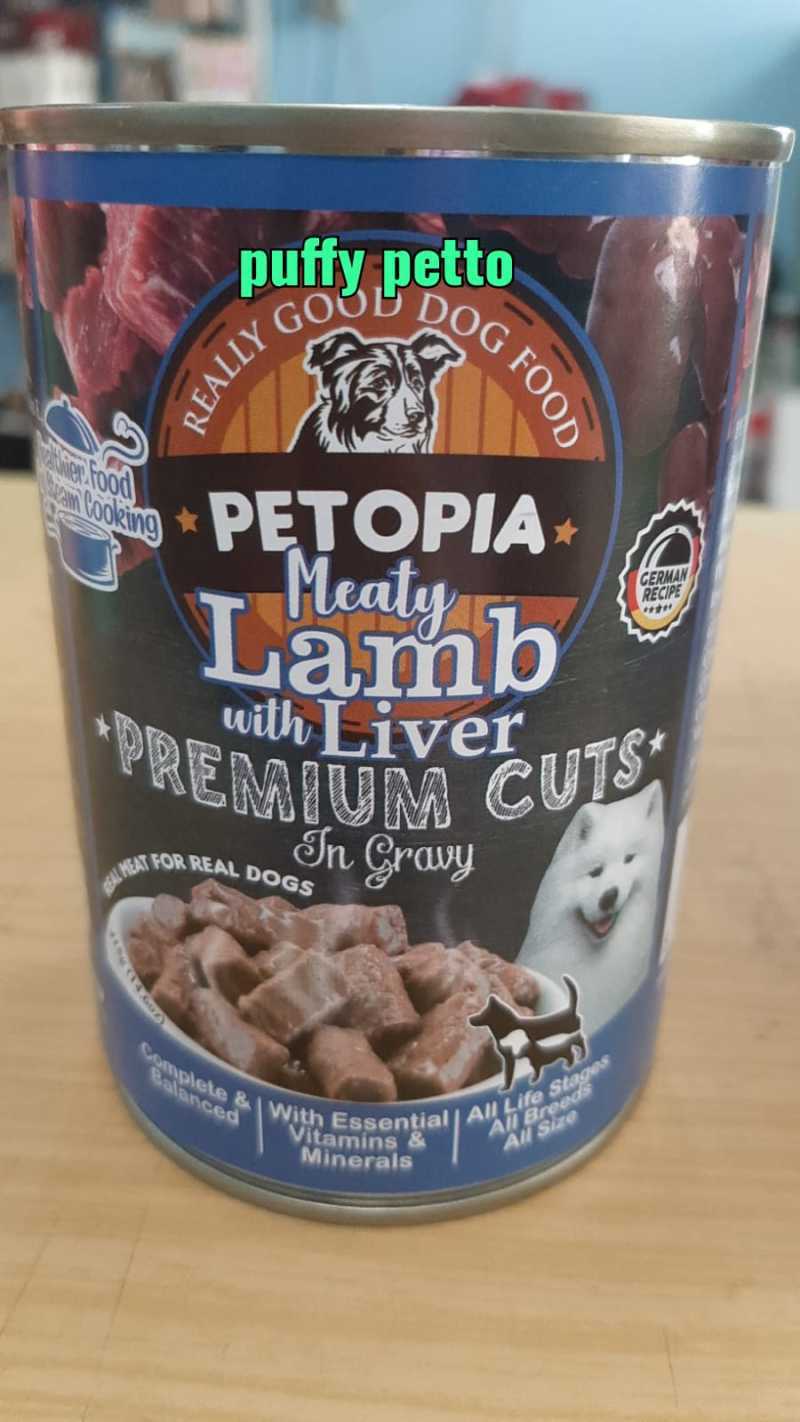 Jual Puffy Petto Petopia Premium Cuts Can 415gr Dog Food Makanan Kaleng ...