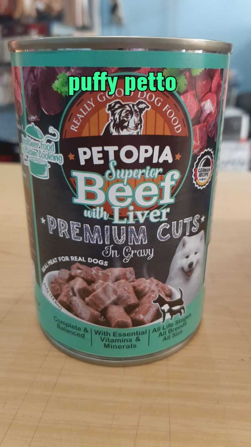 Jual Puffy Petto Petopia Premium Cuts Can 415gr Dog Food Makanan Kaleng ...