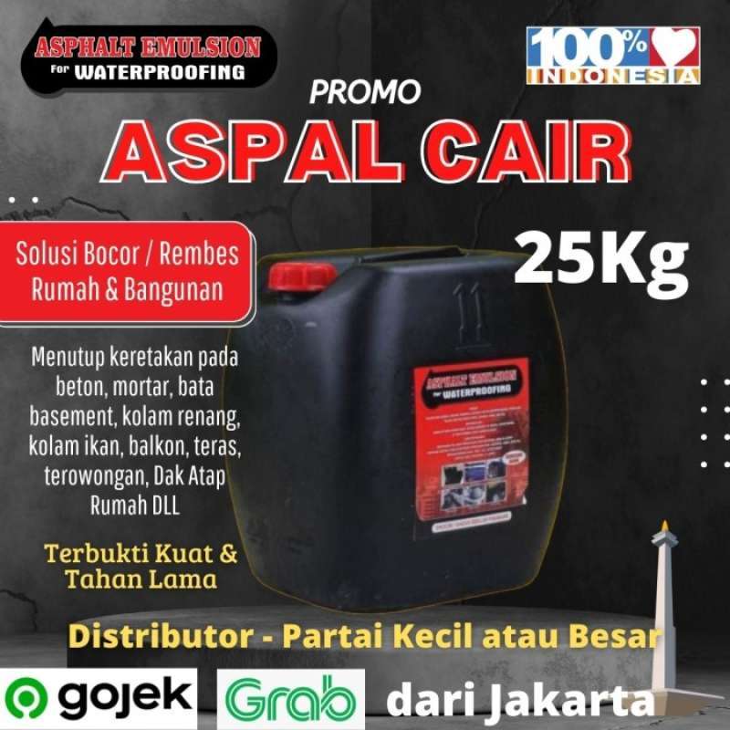 Promo Aspal Cair Solusi Bocor & Rembes 25Kg Asphalt Emulsion Diskon 17% ...