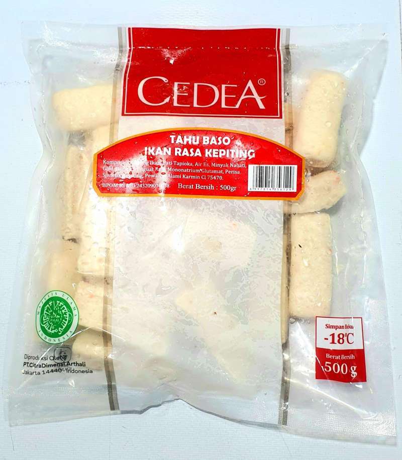 Jual Cedea Tahu Baso Ikan Rasa Kepiting Makanan Beku [500 gram] Halal ...