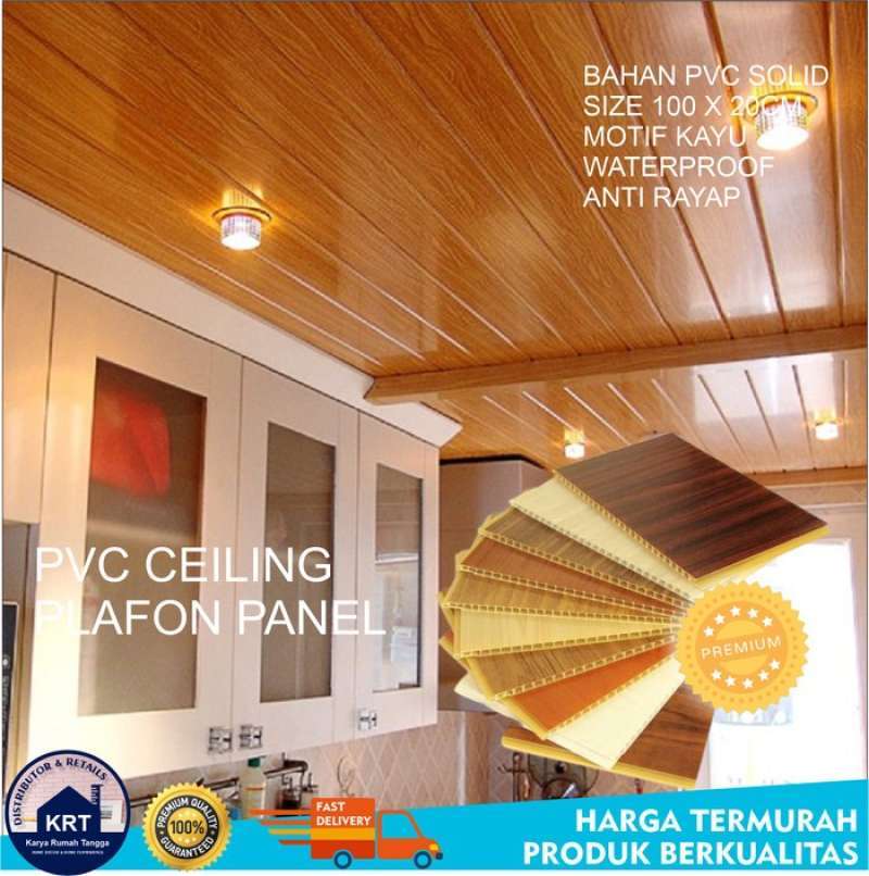 Promo Krt Ceiling Pvc Wall Panel Plafon Motif Kayu Wallpaper Gypsum ...