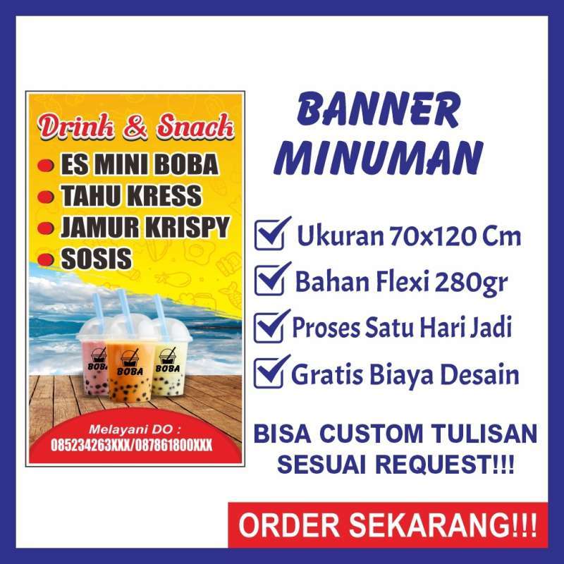 Promo Banner Spanduk Sepanduk Backdrop Plang Poster Usaha Minuman Boba ...