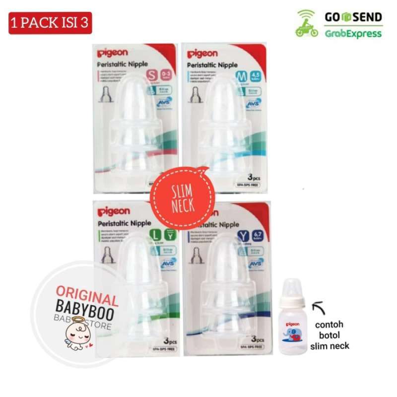 Jual Jual PIGEON Dot Slim Neck S M L Isi 3pc - Dot Peristaltic S-M-L 3 ...