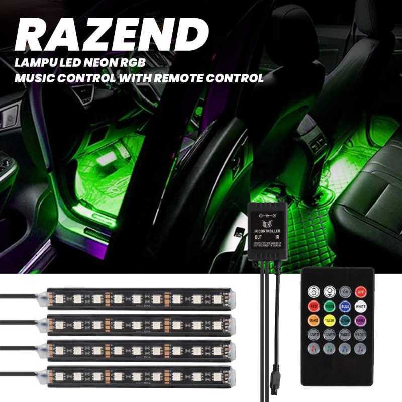 Promo GLO - RAZEND Lampu LED Neon RGB Music Control with Remote Control - RZ4 Warna Hitam Diskon ...