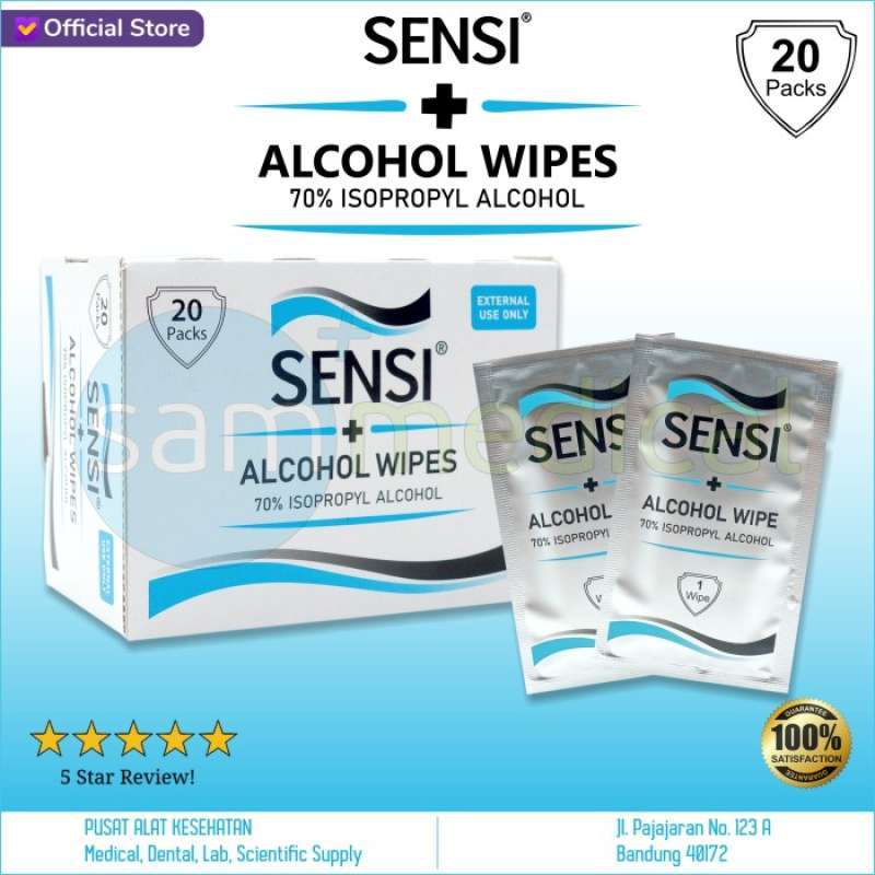 Jual Sensi Alcohol Wipes atau Tisu Alkohol 70 persen isi 20pcs atau per ...
