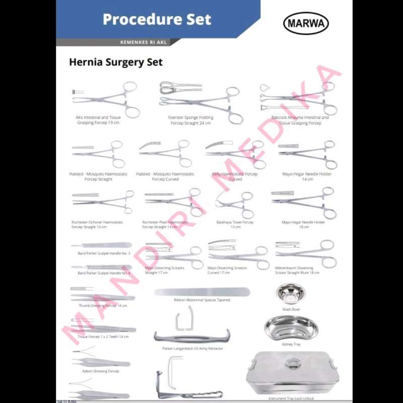 Jual Hernia Surgery Set + Box instrument Stainless Original Marwa di ...
