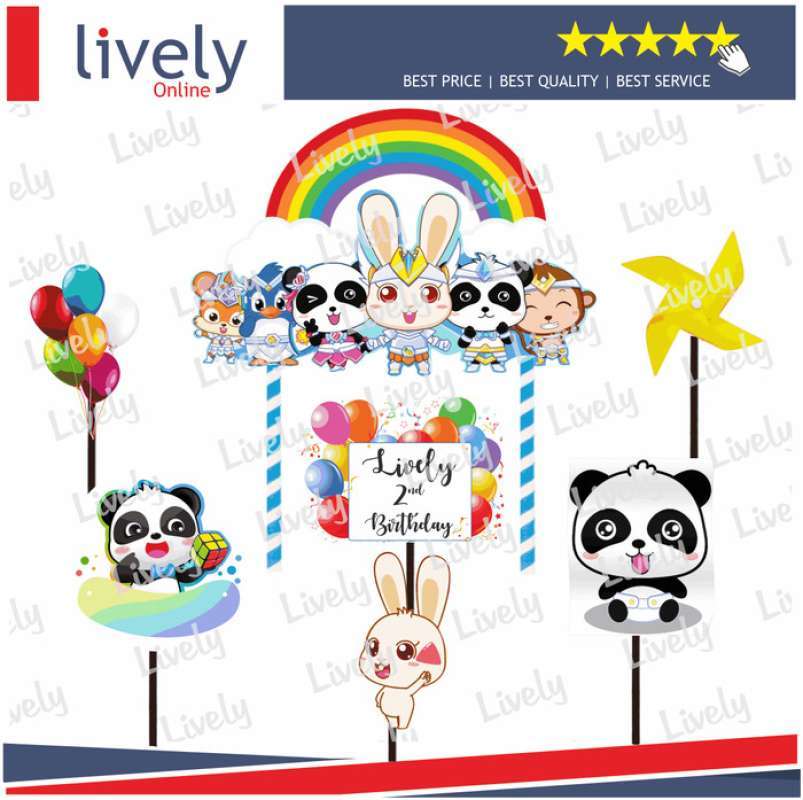 Jual Jual Custom Nama Cake Topper Karakter Hbd Happy Birthday Baby Bus ...
