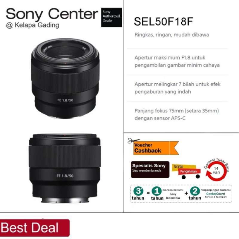 Jual Sony Lensa Fe 50mm F1.8 / Sel50f18f / Sel 50 F1.8 / Sel 50f1.8 Di Seller Ramonaa Shop ...