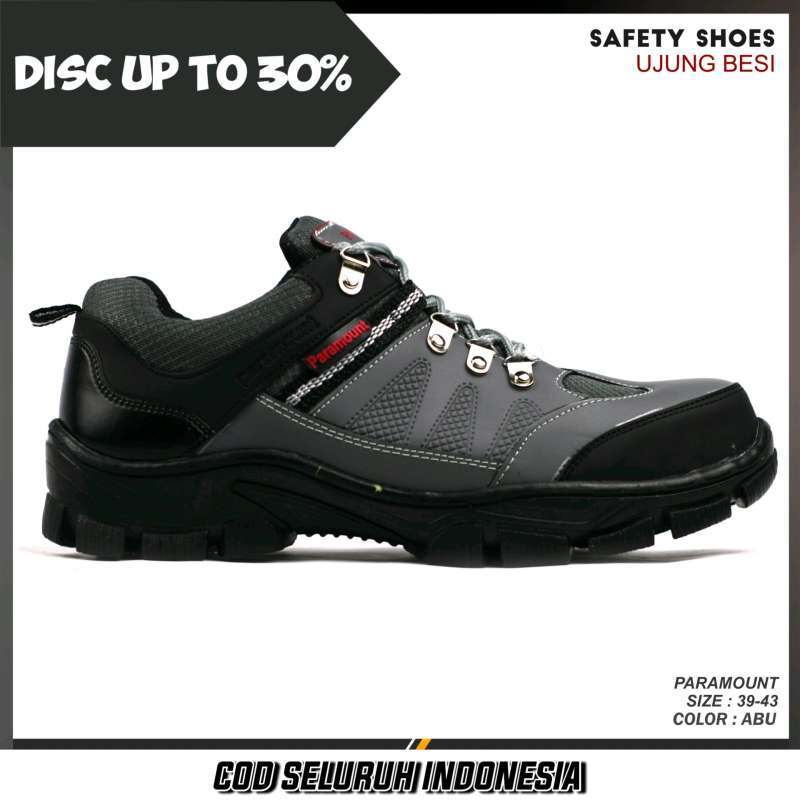 Promo Sepatu Safety Pria Proyek Kerja Lapangan Ujung Besi - 40 Abu ...