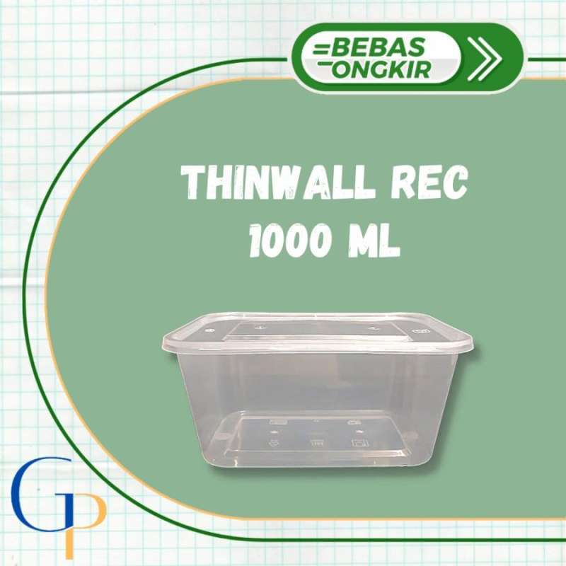 Jual Kotak Thinwall 1000 Ml Kotak Makan Plastik Tahan Panas Ukuran