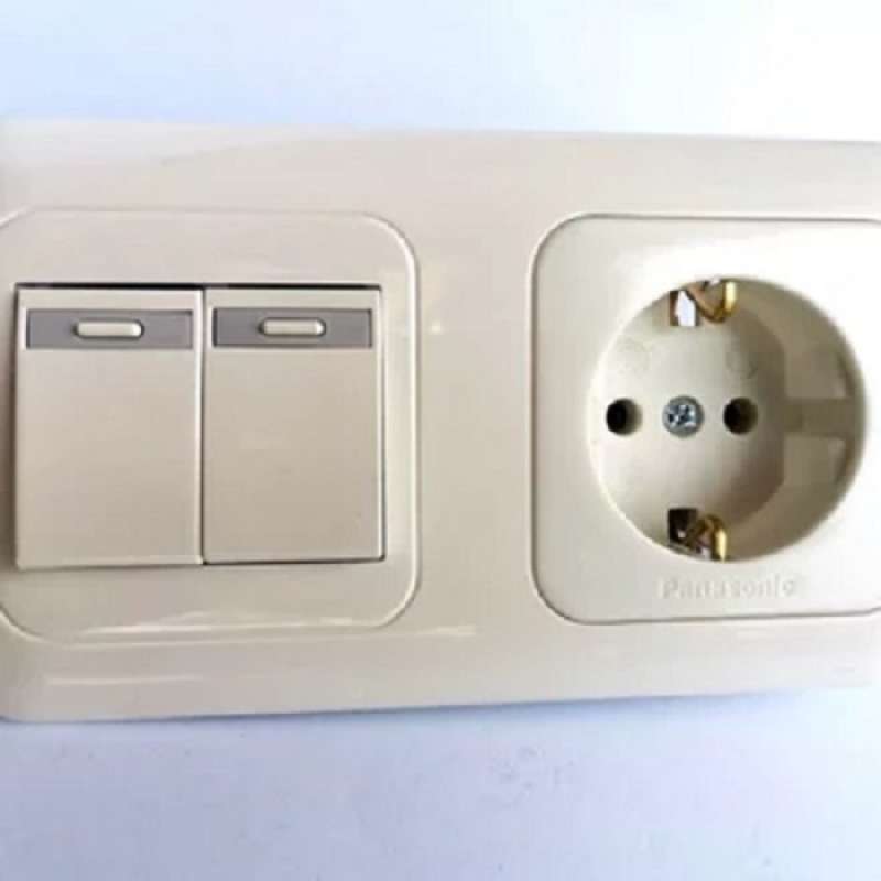 Jual Panasonic Saklar Double Stop Kontak 2 💯 Harga Murah & Kualitas ...