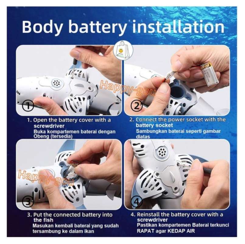 Promo Mainan RC Ikan Hiu LED Shark Kapal Robot Remote Control Diskon 40 ...