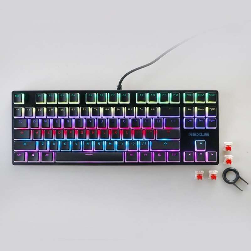 Jual Rexus Mx9p / Mx9 Pudding Tkl Rgb Gaming Keyboard - Brown Switch ...