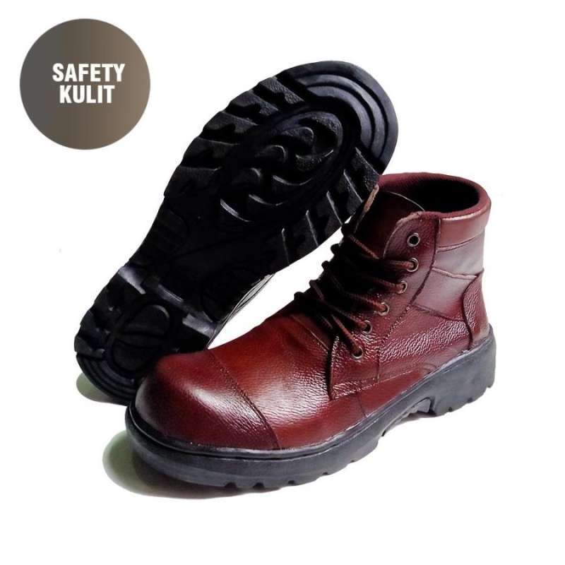 Jual Sepatu Safety Boots Pria Kulit Asli Ujung Besi - 43 Di Seller ...