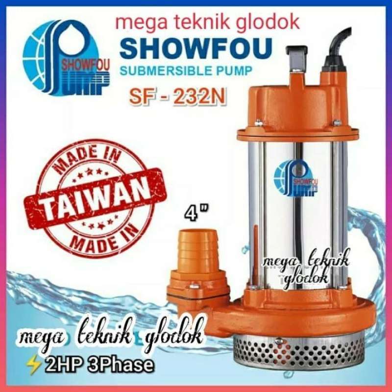 Jual POMPA SUBMERSIBLE SHOWFOU SF.232 2HP 380V 4 POMPA SHOWFOU 2HP ...