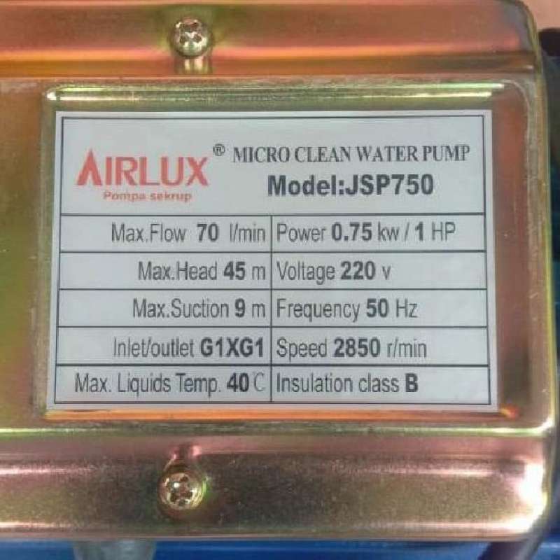 Jual Pompa Mesin Ro 2000 Gpd Airlux Jsp750 750watt 220v Higpresur Di ...
