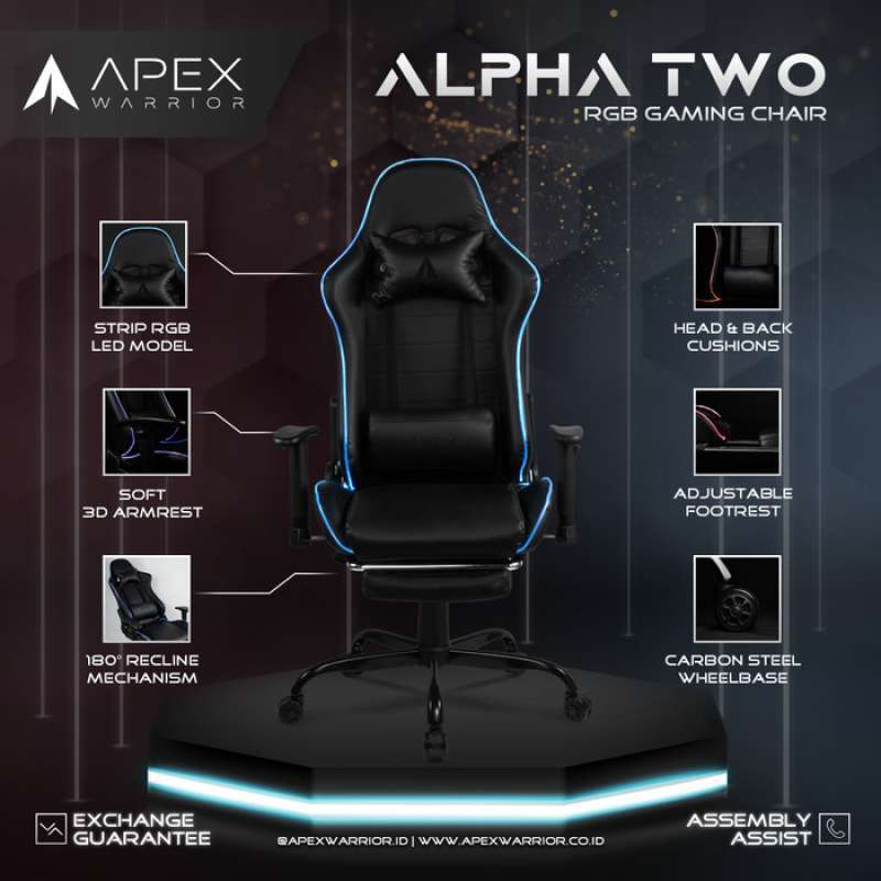 Promo Alpha Two RGB Gaming Chair LED Kursi Gaming Premium Apex Warrior ...