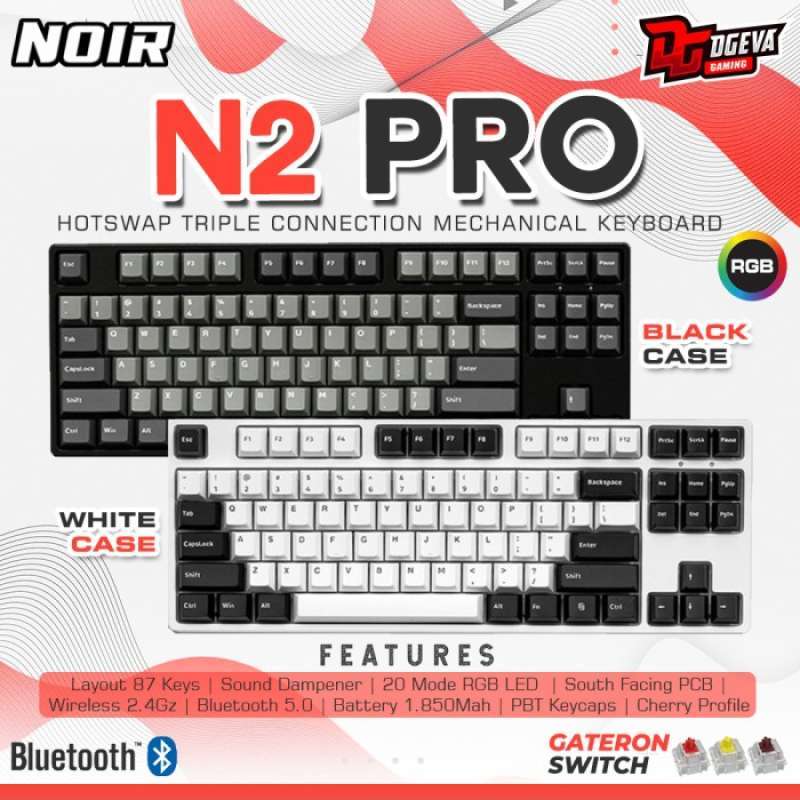 Promo Noir N2 Pro RGB TKL Hotswap Wireless Mechanical Gaming Keyboard ...