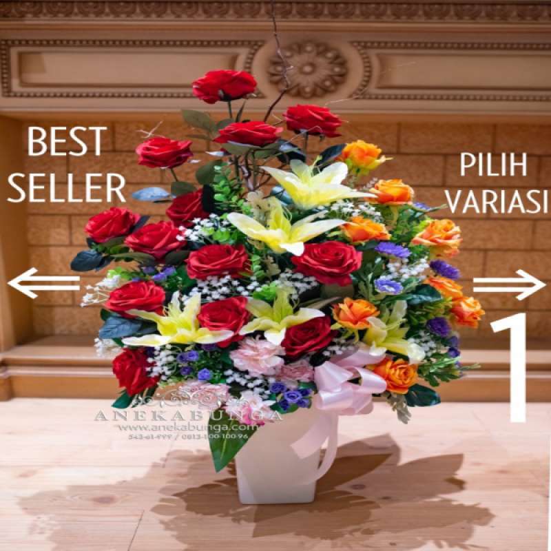 Promo Rangkaian Pot Bunga Plastik Artificial Flower Vas Grand Opening ...