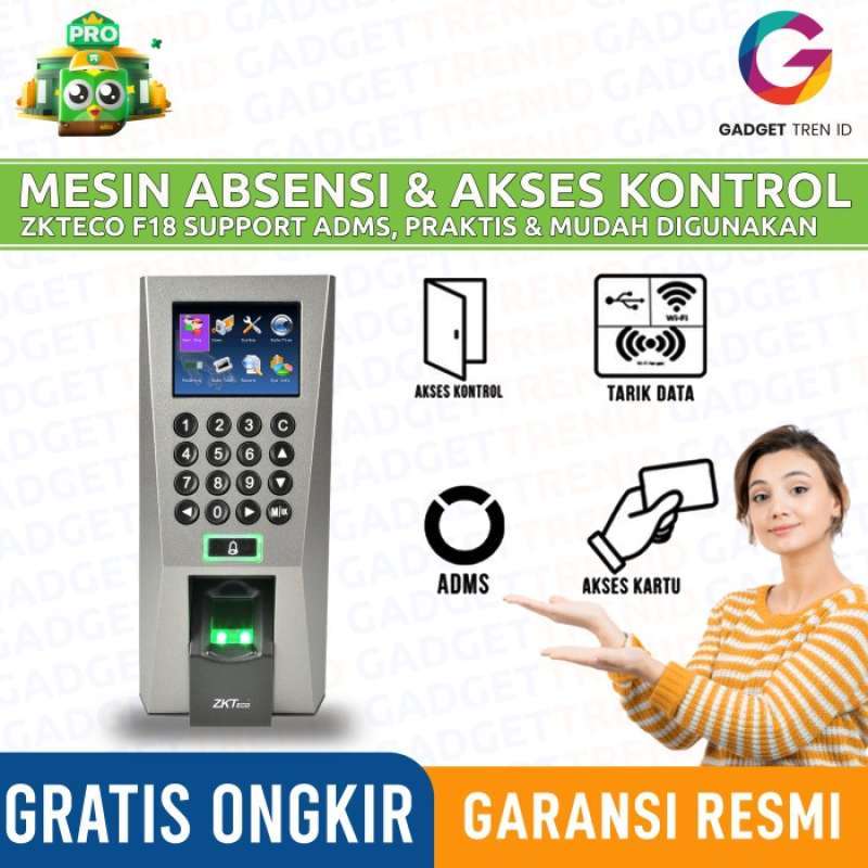 Jual Fingerprint Mesin Absensi dan Access Door Zkteco F18 / Akses Pintu di Seller Oktarabaya ...