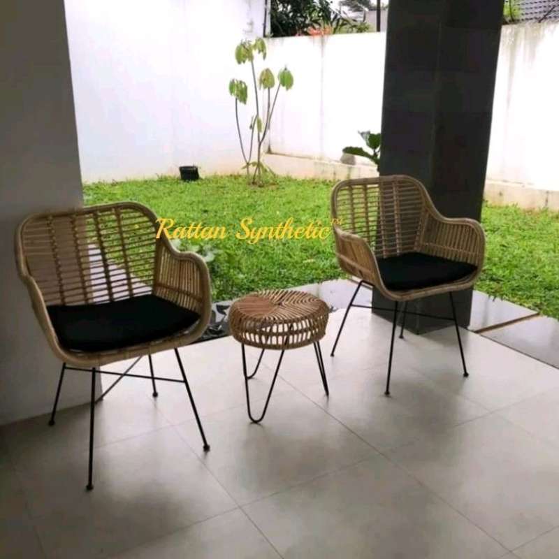 Jual Kursi Teras Rotan / Kursi Kaki Besi / Kursi Teras Cafe Kualitas ...