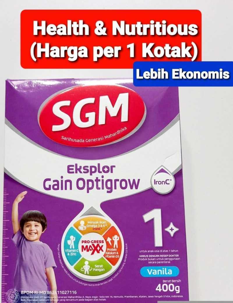 Jual Susu SGM Eksplor Gain OPTIGROW IronC Usia 1+ Kemasan 400 gram ...