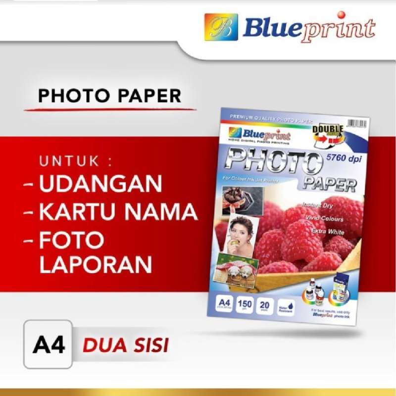 Jual Kertas Foto / Double Sided Photo Paper BLUEPRINT A4 150 gsm di Seller Starcomp Semarang ...