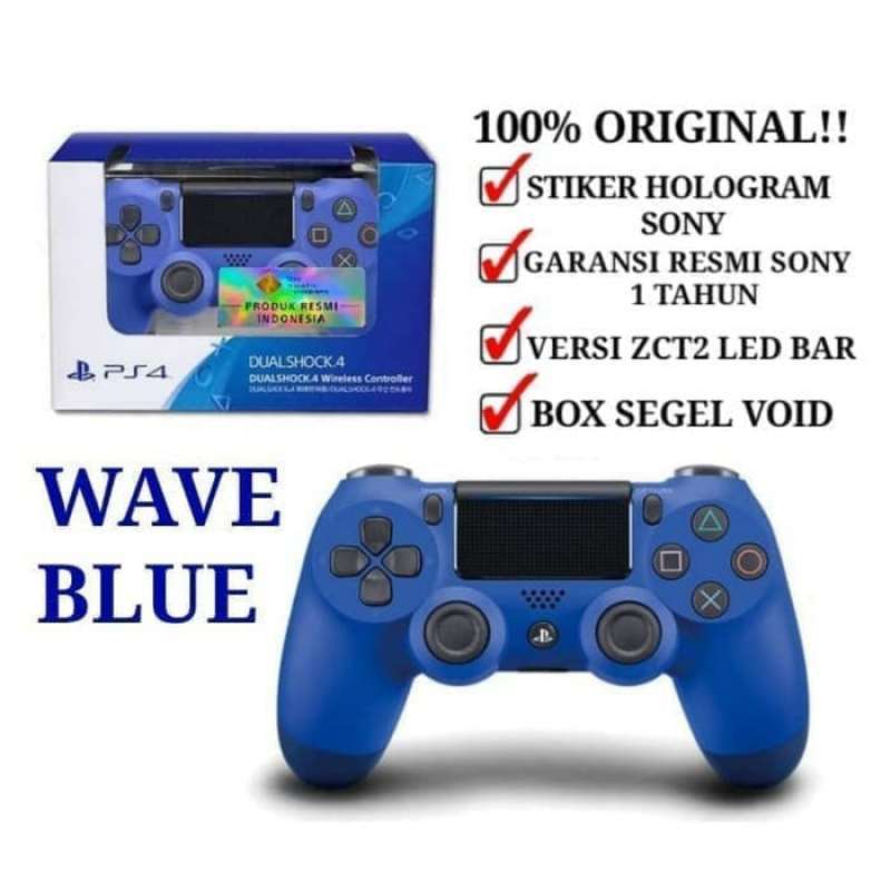 Promo Stick Stik PS4 Original Sony Controller DS4 New LIGHTBAR Biru ...