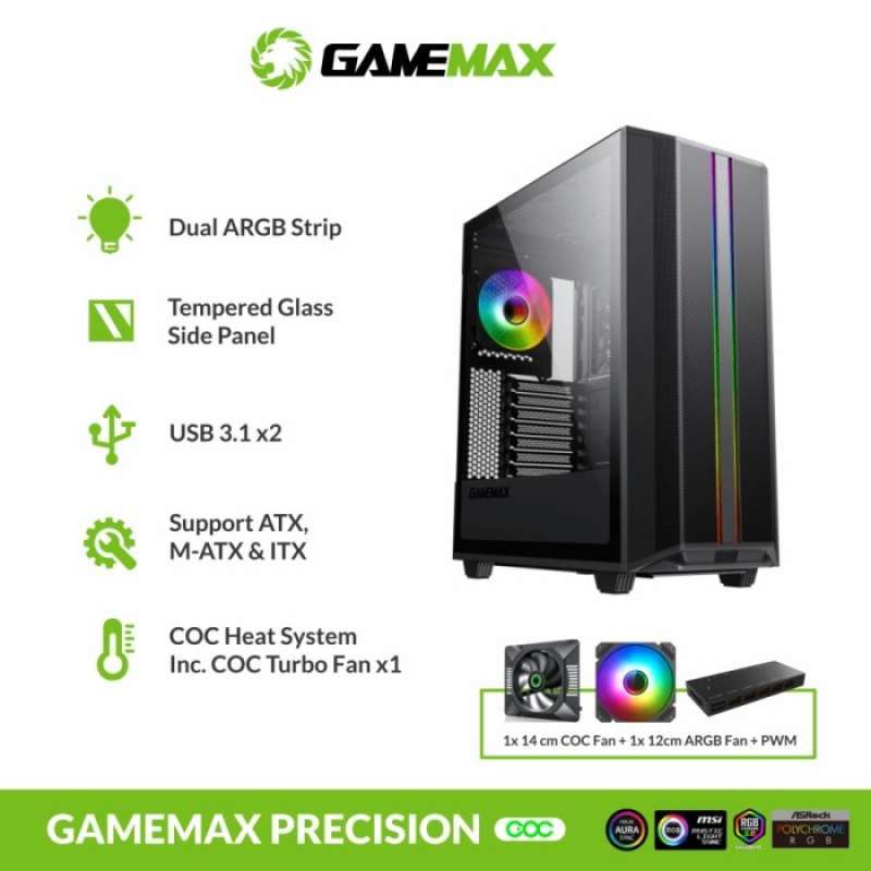 Promo Casing PC Gaming Gamemax Precision E-ATX Mid Tower Diskon 23% di ...