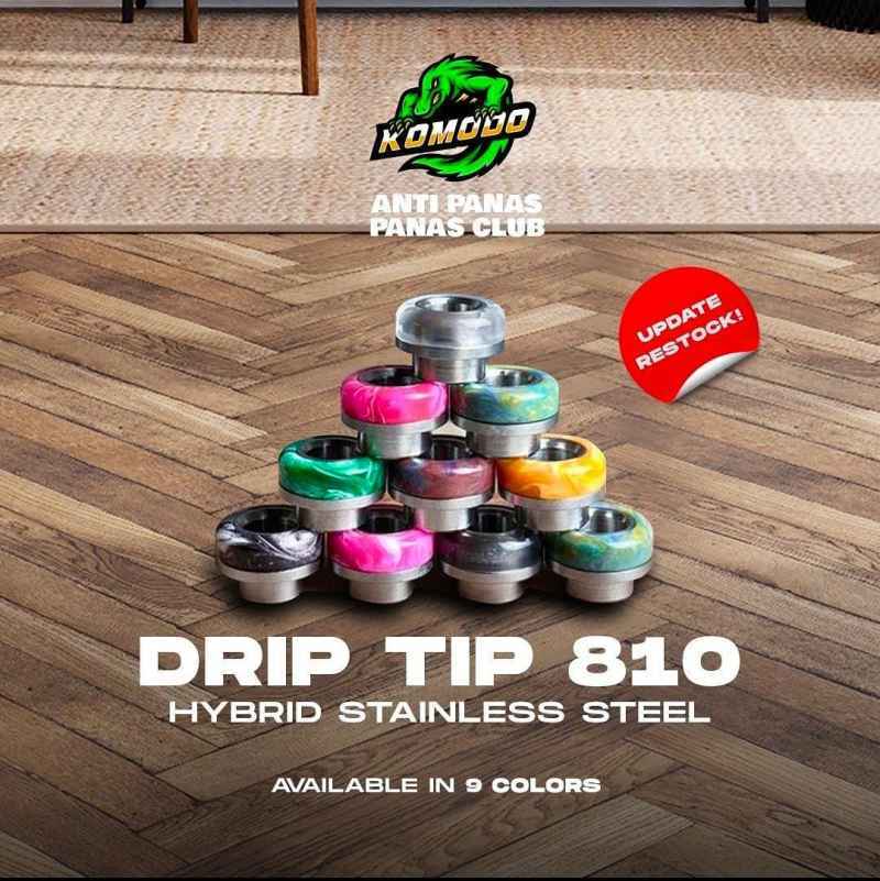 Promo Original Komodo Stainless Steel Hybrid RESIN Driptip 810 Drip Tip ...