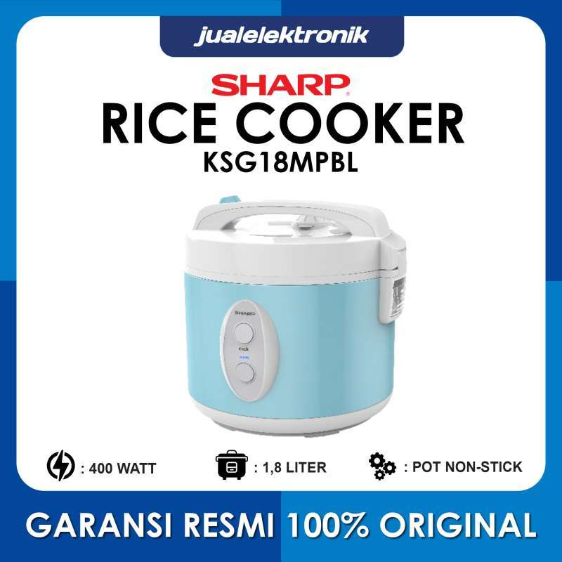 Jual Sharp KSG18MPBL Rice Cooker 1.8 Liter 400 Watt Blue White Biru ...