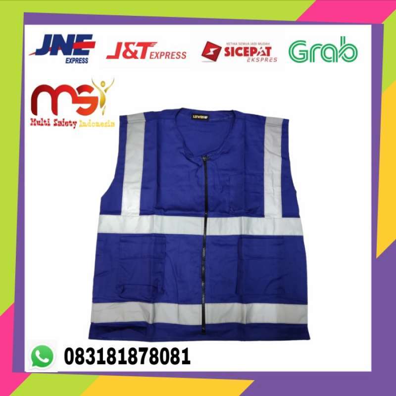 Jual Rompi safety / seragam kerja proyek bahan drill biru BCA di Seller ...