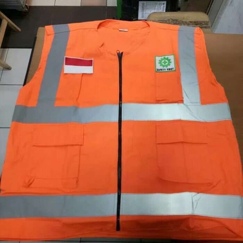 Jual Rompi Safety Proyek-rompi Safety Proyek Warna Orange-rompi Safety ...