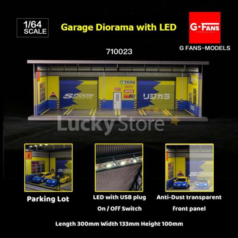 Jual G-Fans Models 1/64 Diorama Diecast Spoon Sports Garage with LED di ...
