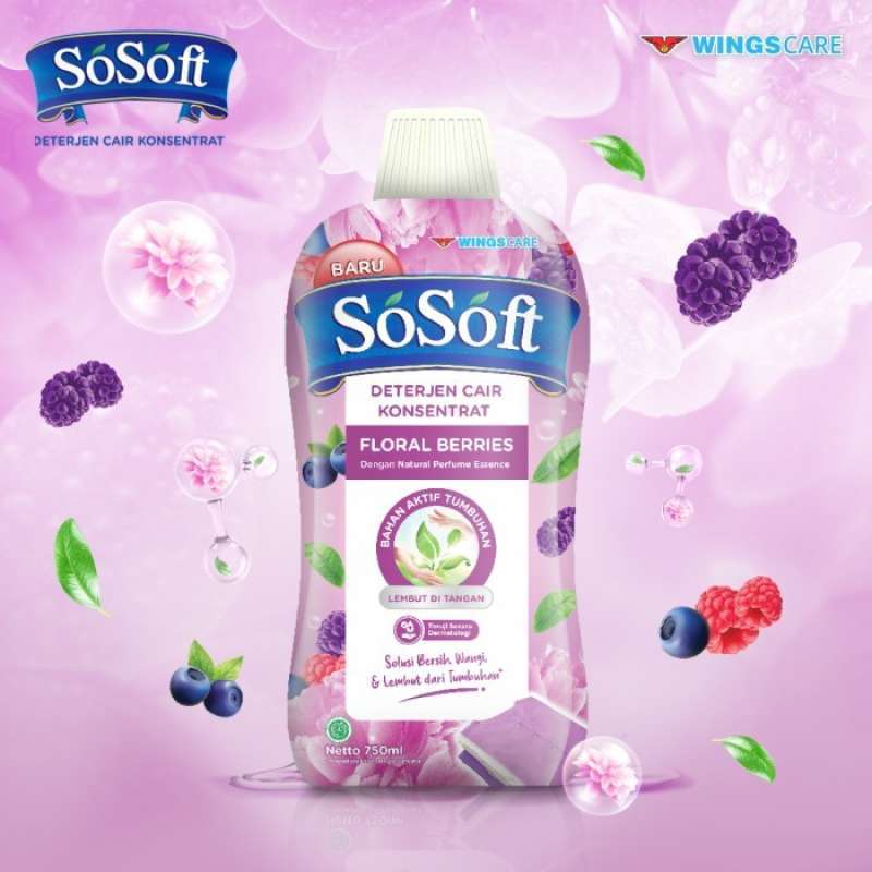 Promo Sosoft | So Soft Deterjen Cair Konsentrat Floral Berries Botol ...