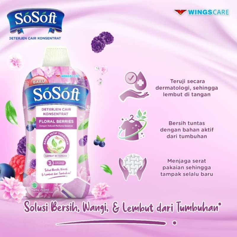 Promo Sosoft | So Soft Deterjen Cair Konsentrat Floral Berries Botol ...