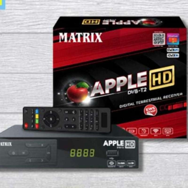 Promo SET TOP BOX MATRIX APPLE MERAH DVB T2 /STB HD TV DIGITAL MATRIX ...