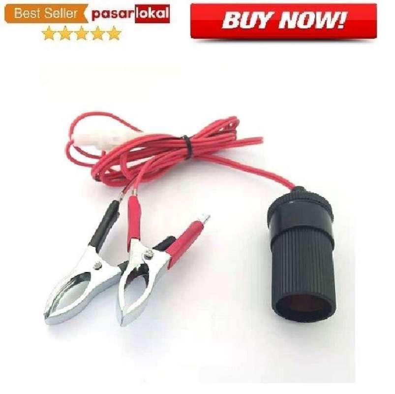 Jual DIY Terminal Clip-on Aki Mobil Cigarette Plug Power Socket 12V 1.5 ...