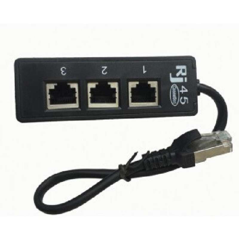 Jual RJ45 LAN Ethernet Network Connector Hub 3 Port - Black di Seller ...