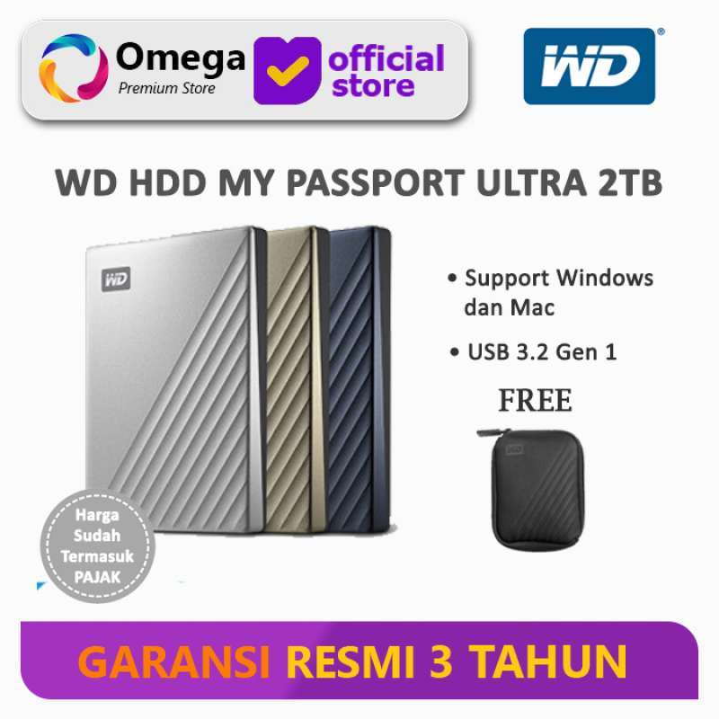 Jual WD My Passport Ultra HDD / Hardisk Eksternal 2TB USB-C di Seller ...