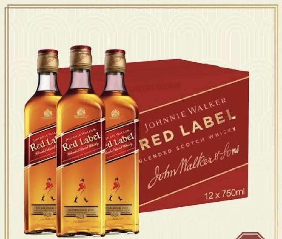 Promo Red Label Johnnie Walker 1 karton (12 botol) Diskon 24% di Seller ...