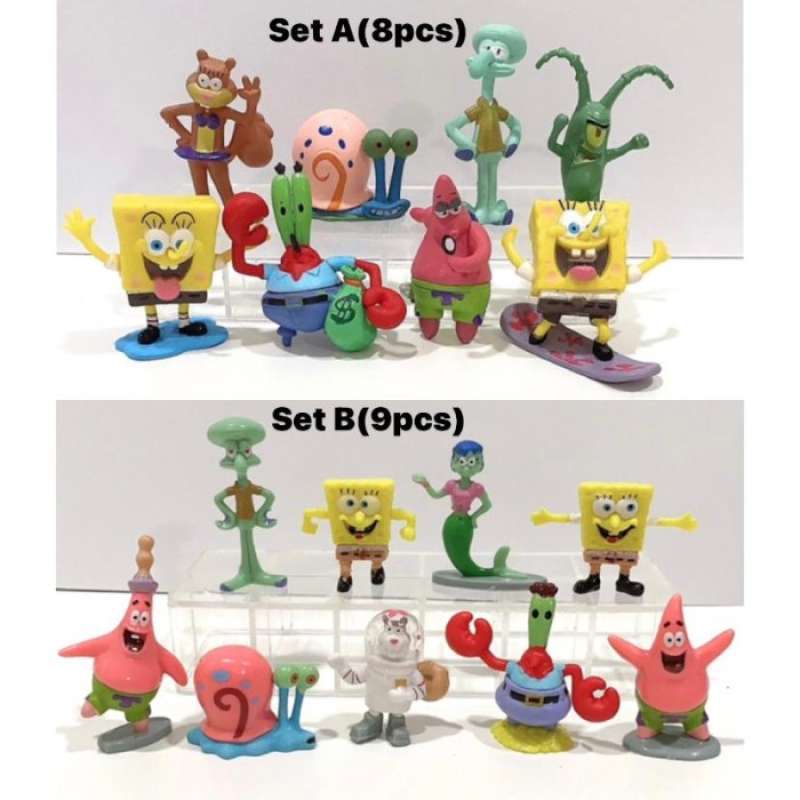 Jual SPONGEBOB SQUAREPANTS ACTION FIGURE SET 8 PAJANGAN MINIATUR MAINAN ...