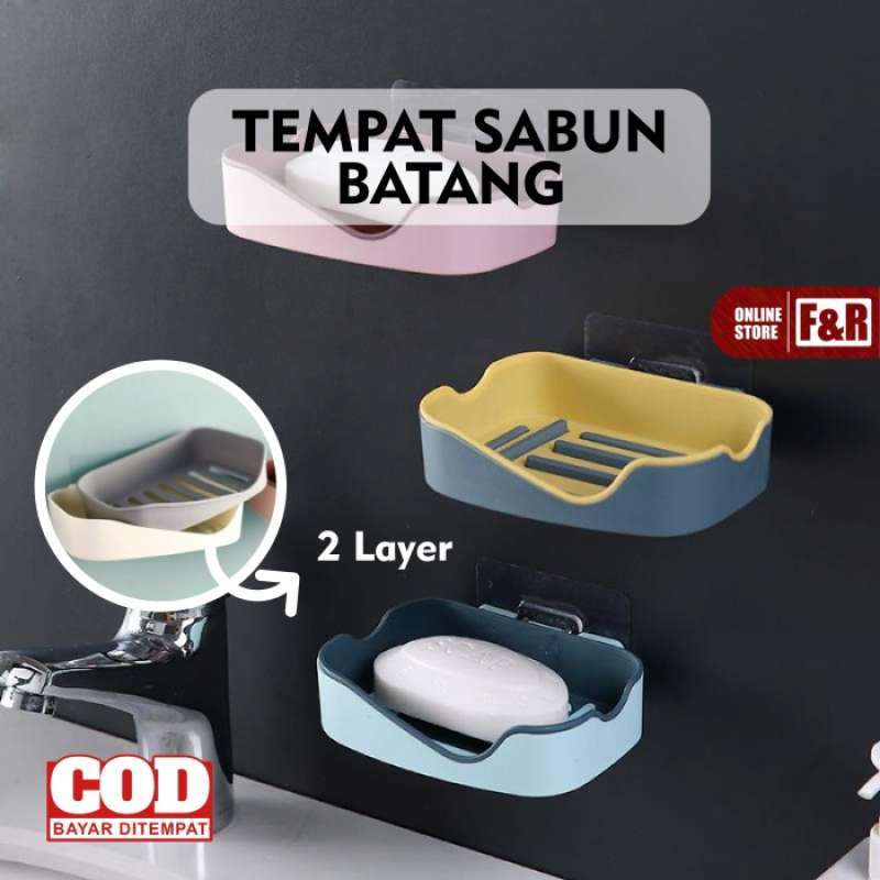 Jual Tempat Sabun Batang Tempel Dinding Kamar Mandi Wadah Rak Sabun ...