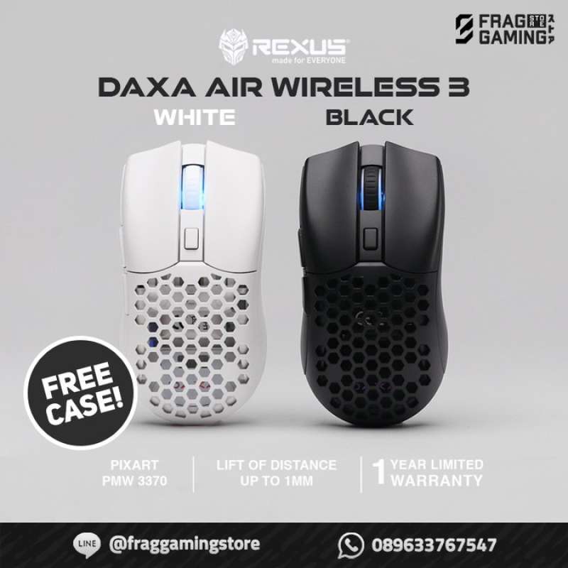 Jual Rexus Daxa Air 3 / Daxa Air III Wireless RGB Pro Gaming Mouse di ...
