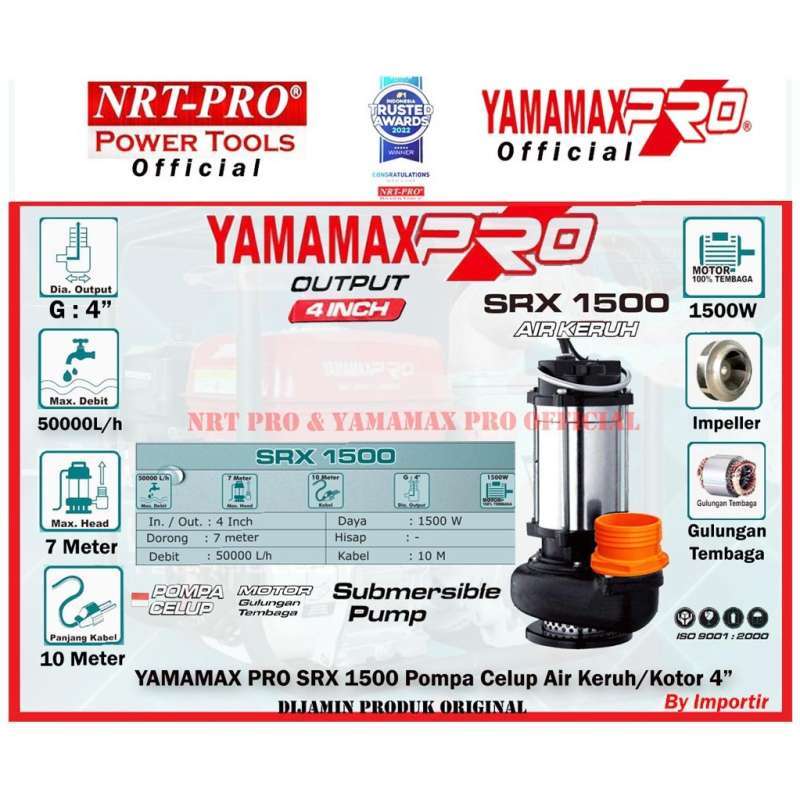 Jual Yamamax Pro Srx 1500 Pompa Celup Air Kotor Keruh Sungai 4 Inch ...