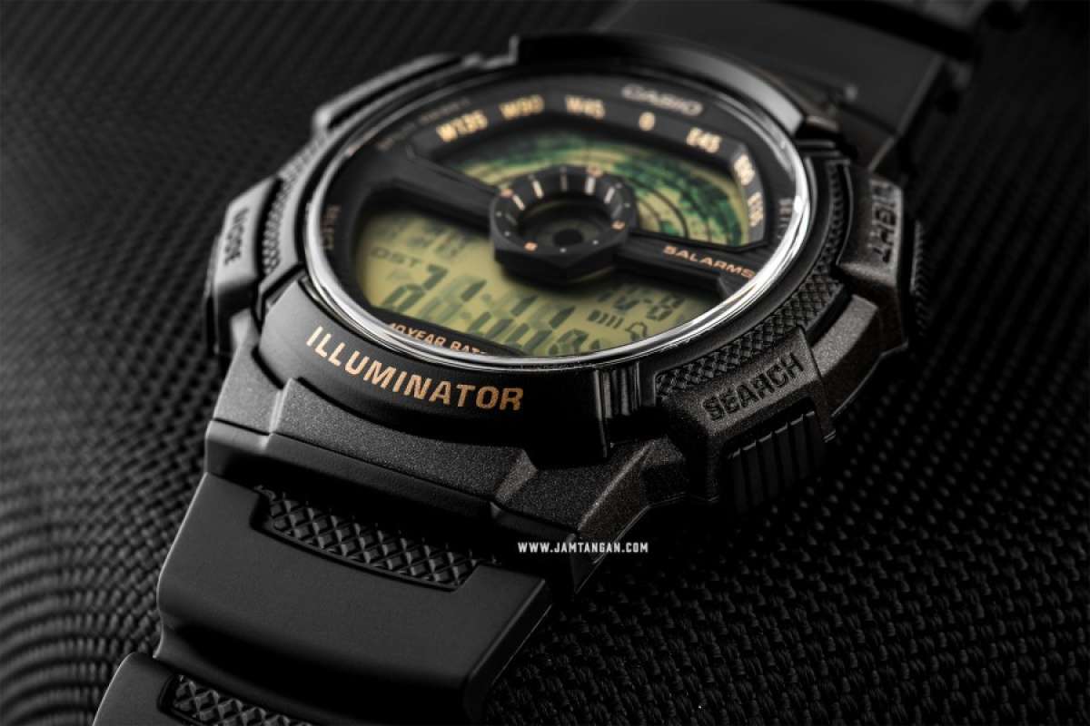 Jual Casio Ae-1100w-1bvdf - 10 Year Battery - Wr 100m - Black Resin ...